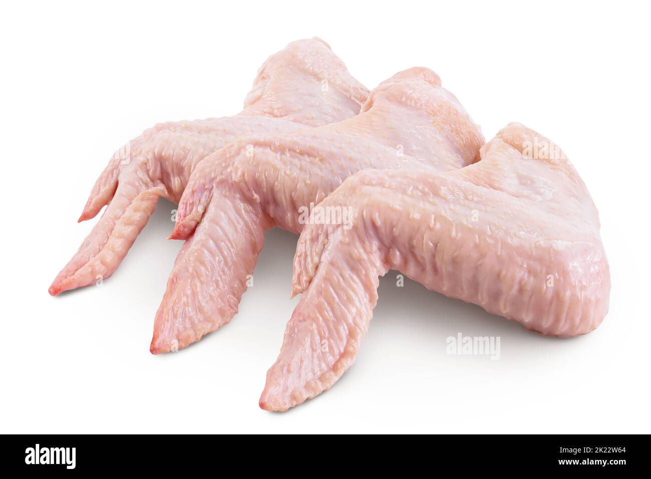 Raw chicken wings isolated on white background with full depth of field ...