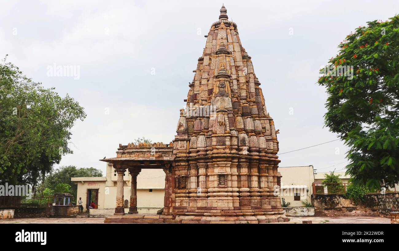 INDIA, RAJASTHAN, BHILWARA, July 2022, Tourist at Hajareshwara Temple ...