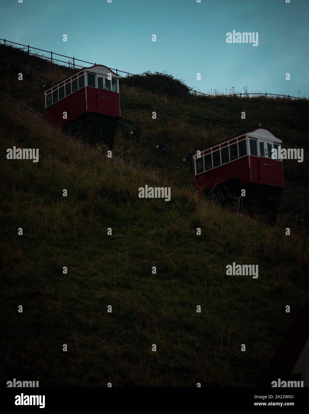 A vertical shot of the tramway at Saltburn-by-the-Sea in North ...