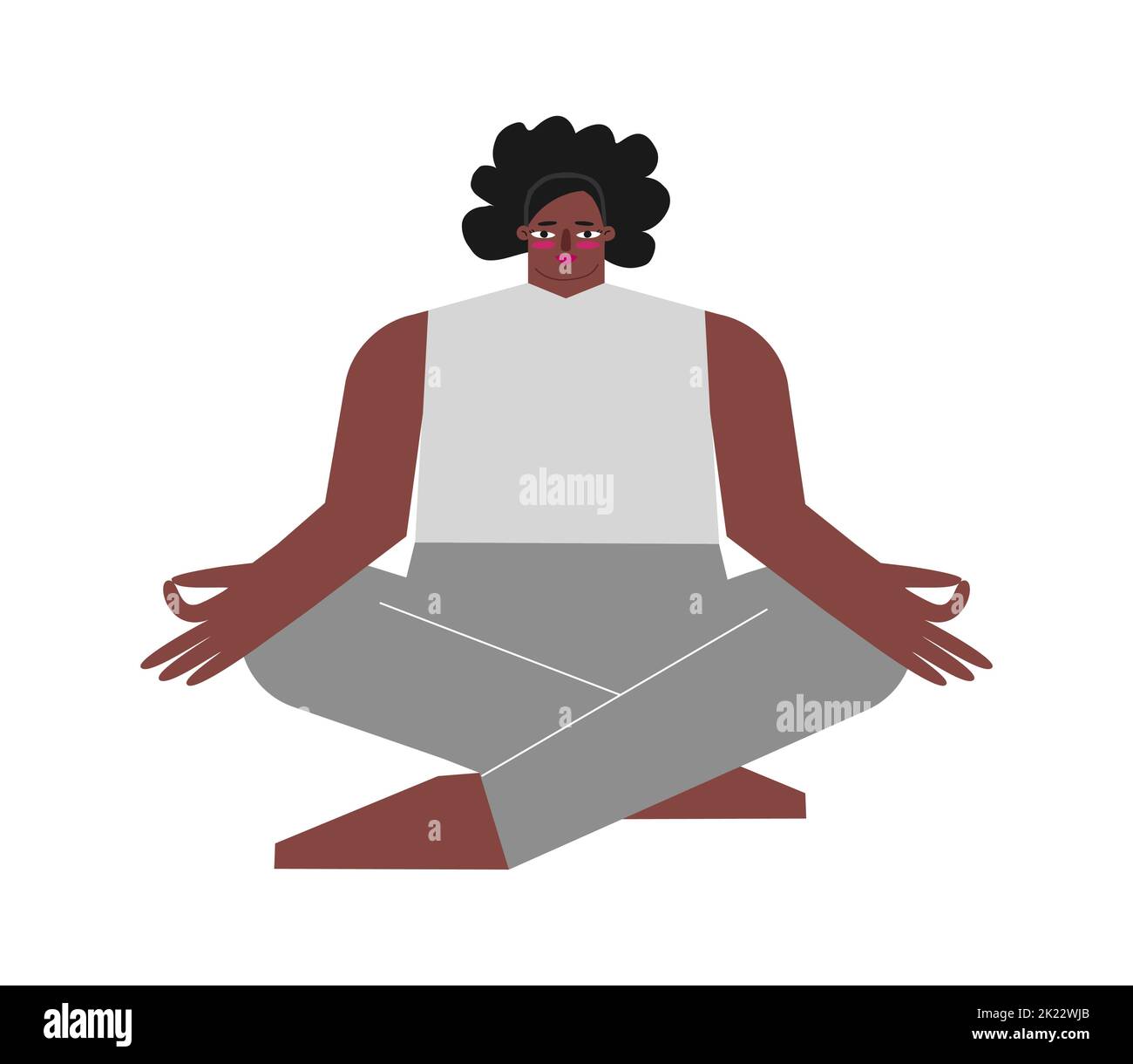 Vector isolated illustration with flat body positive sportive character ...