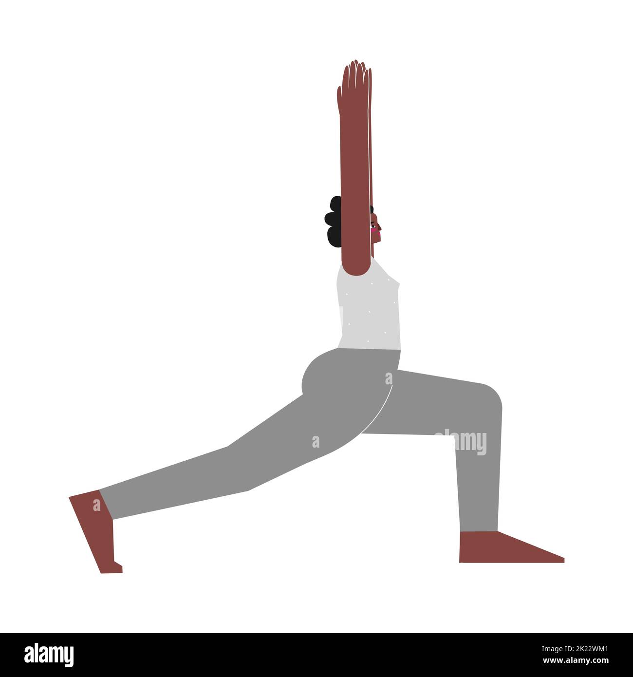 Vector isolated illustration with flat female character. Sportive ...