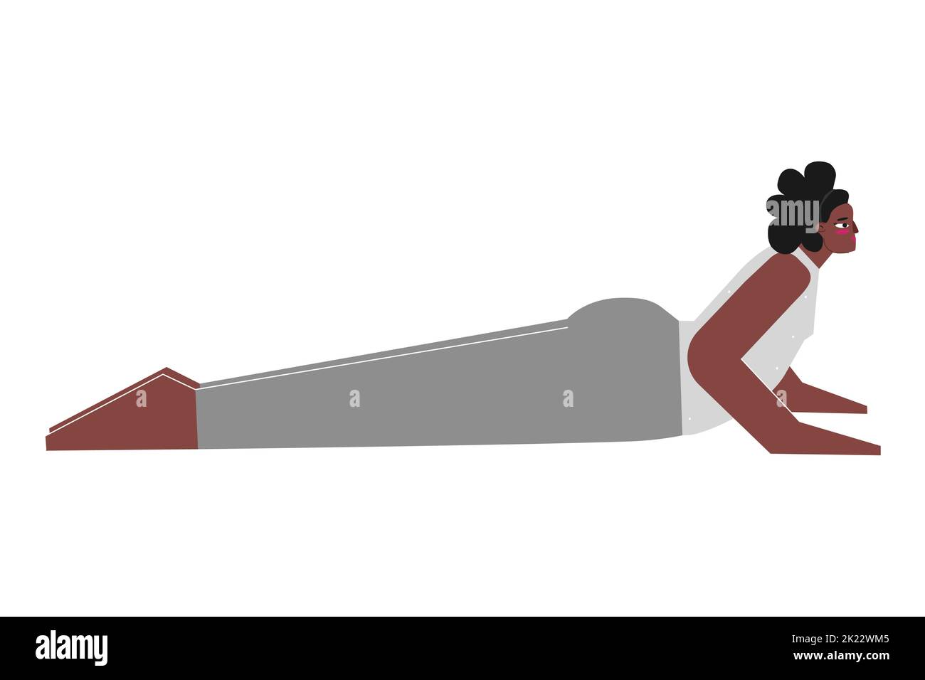 Vector concept with flat female sportive character. African american ...