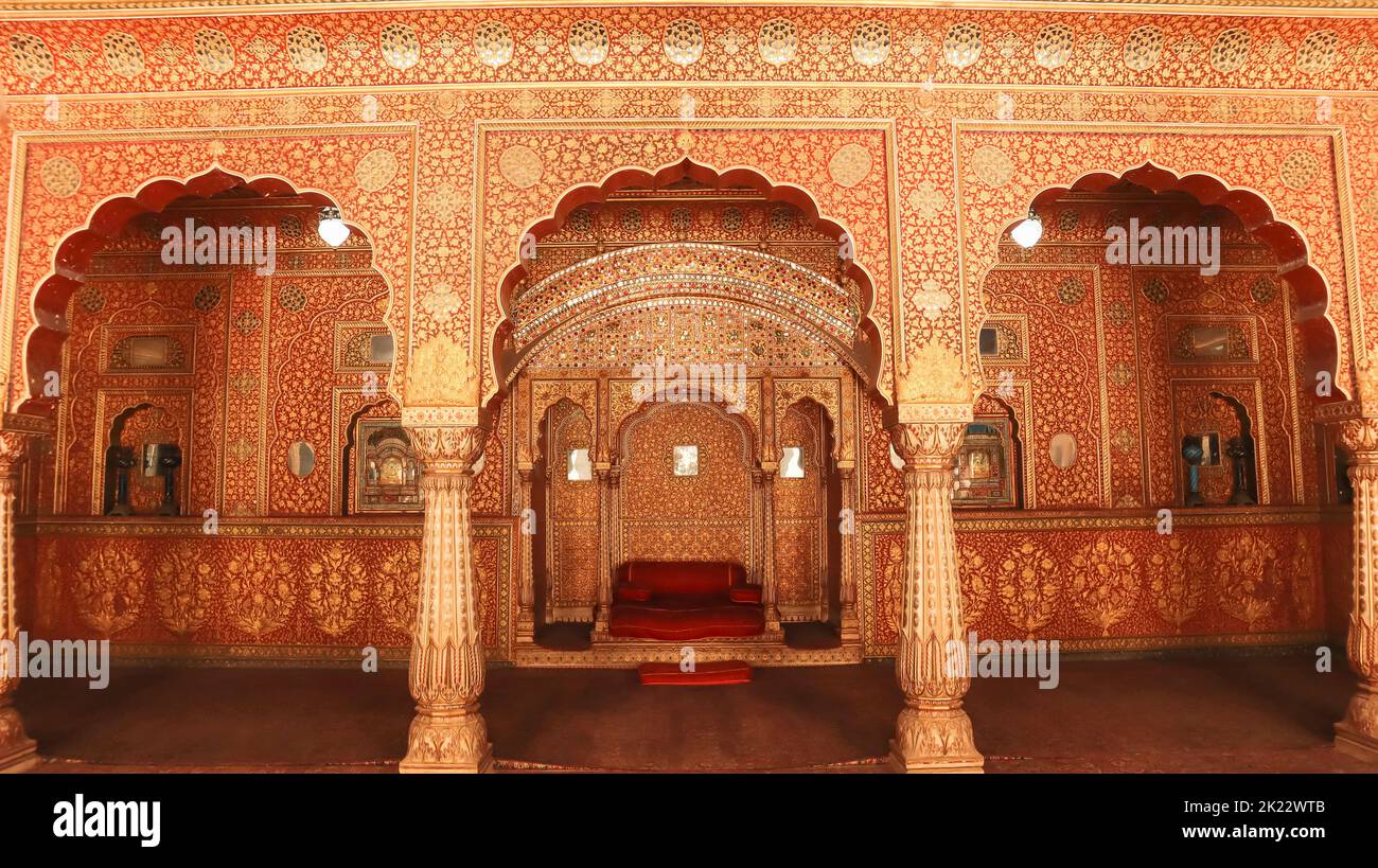 Anup Mahal of Junagarh Fort, Bikaner, Rajasthan, India which was ...