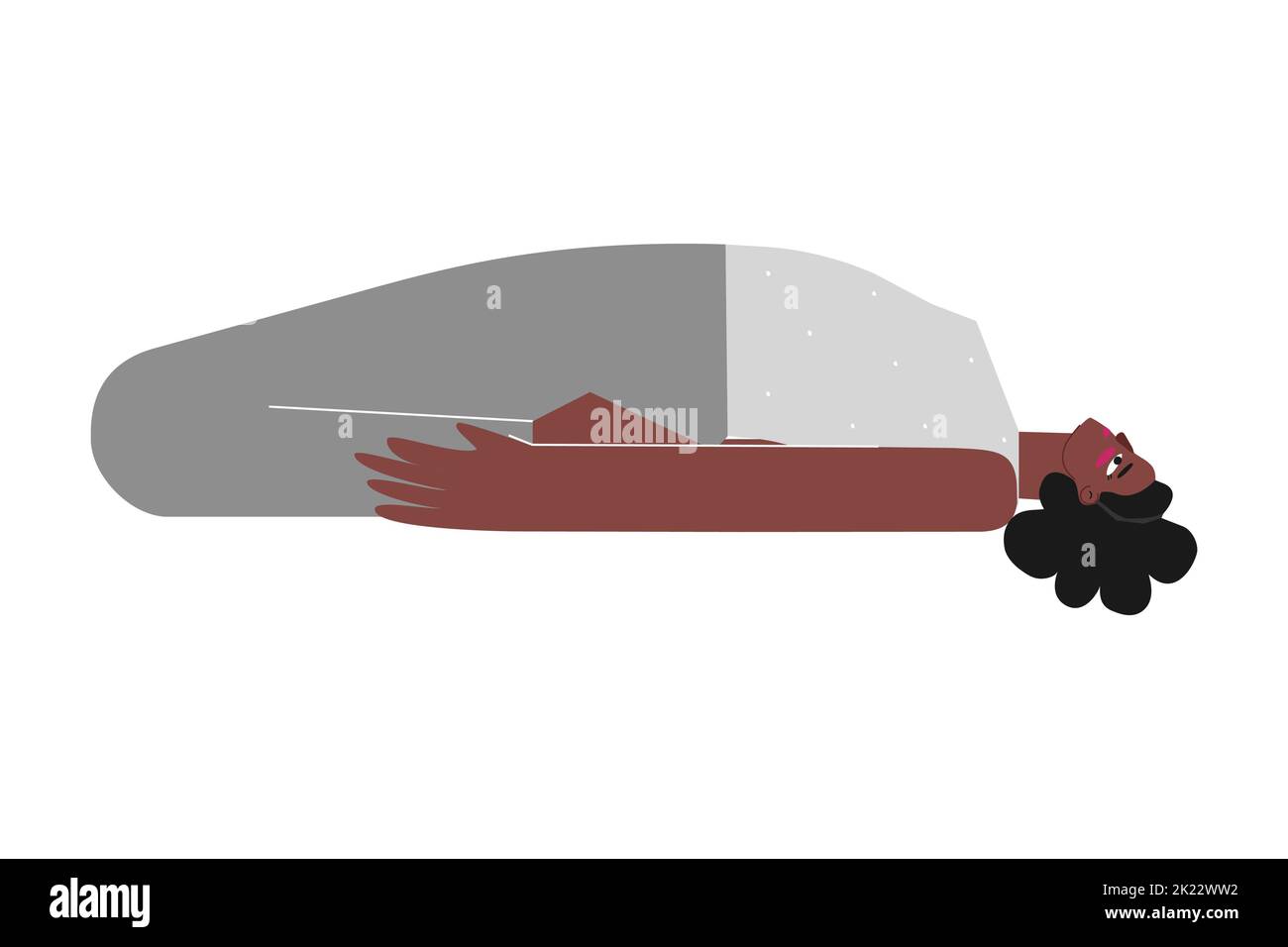 Vector isolated concept with flat female african american character ...
