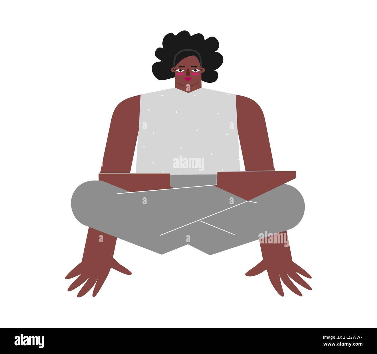 Vector illustration with flat female african american character ...