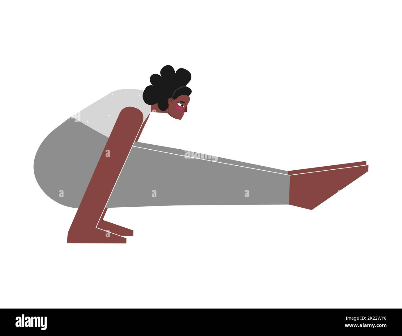 Vector isolated illustration with flat female african american ...