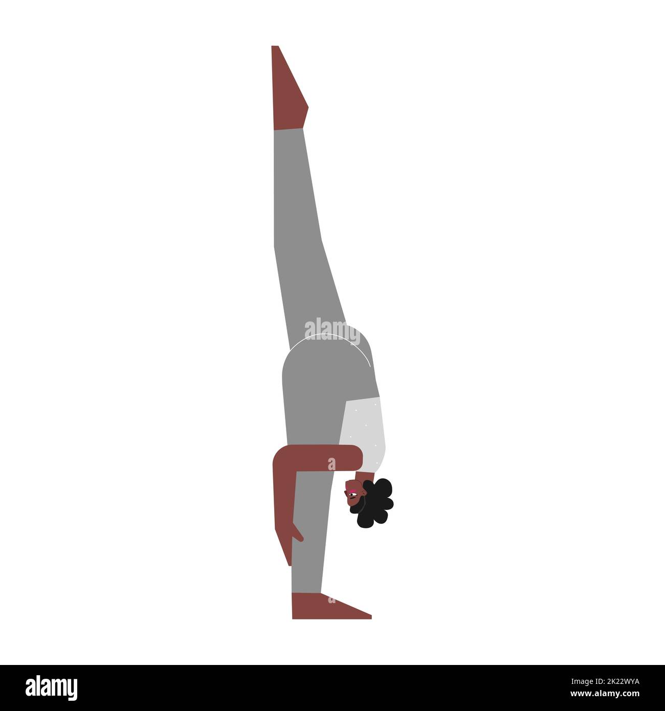 Vector isolated illustration with flat female character. Sportive ...