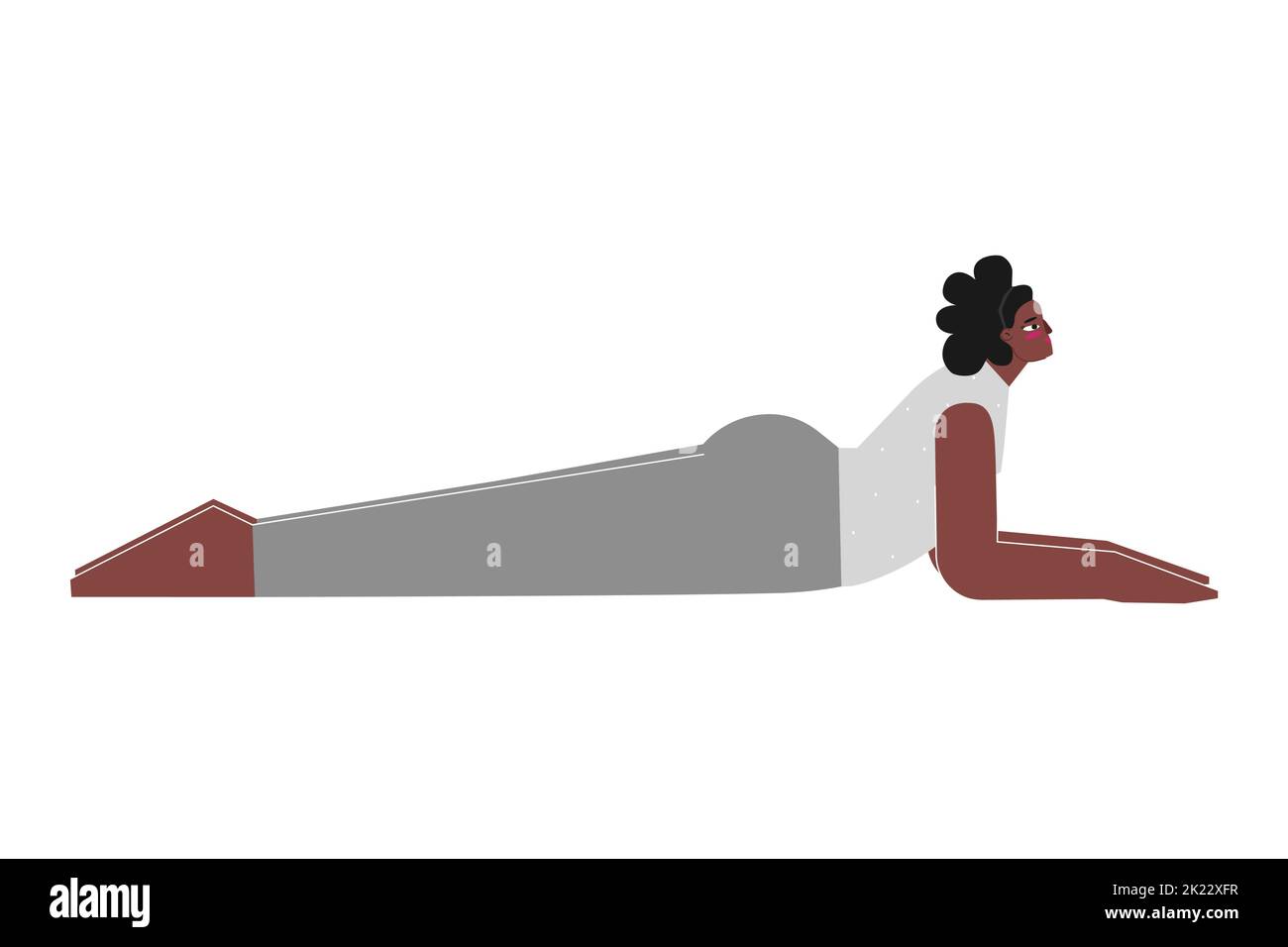 Vector concept with flat female african american character. Strong body ...