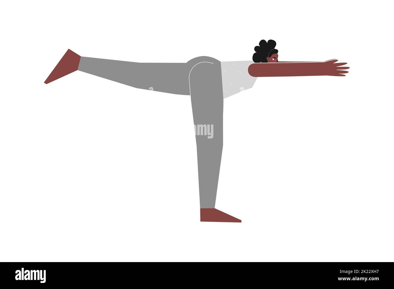 Vector isolated illustration with flat female character. Sportive ...