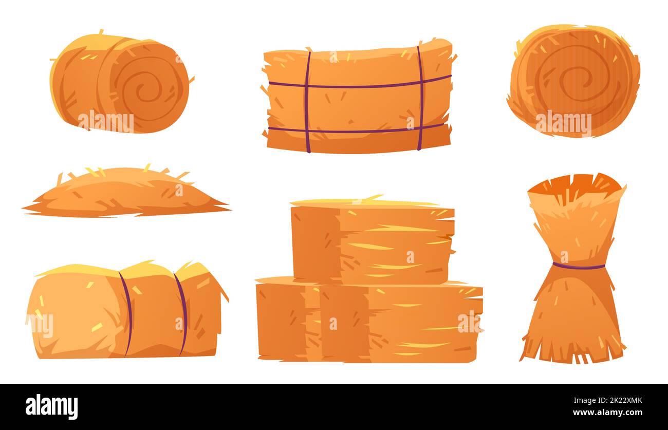 Stacks bales field Cut Out Stock Images & Pictures - Alamy