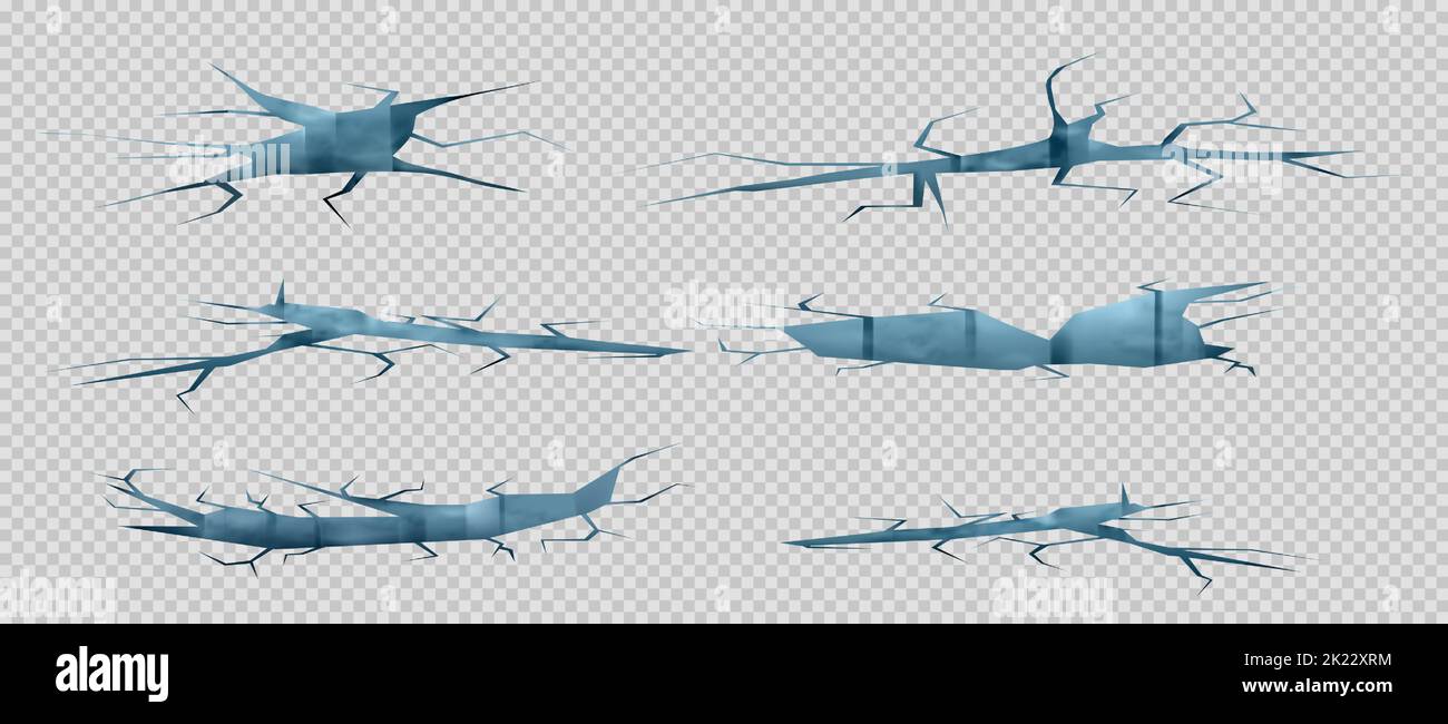 Ground cracks png set isolated on transparent background. Realistic ...