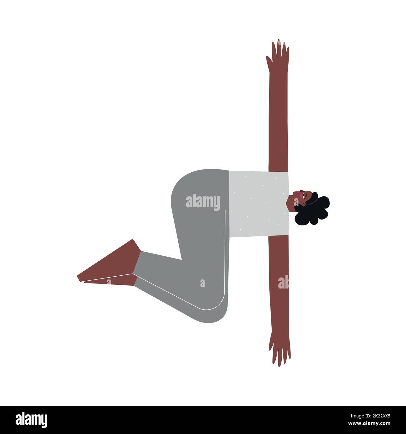 Vector isolated flat concept with female african american character ...