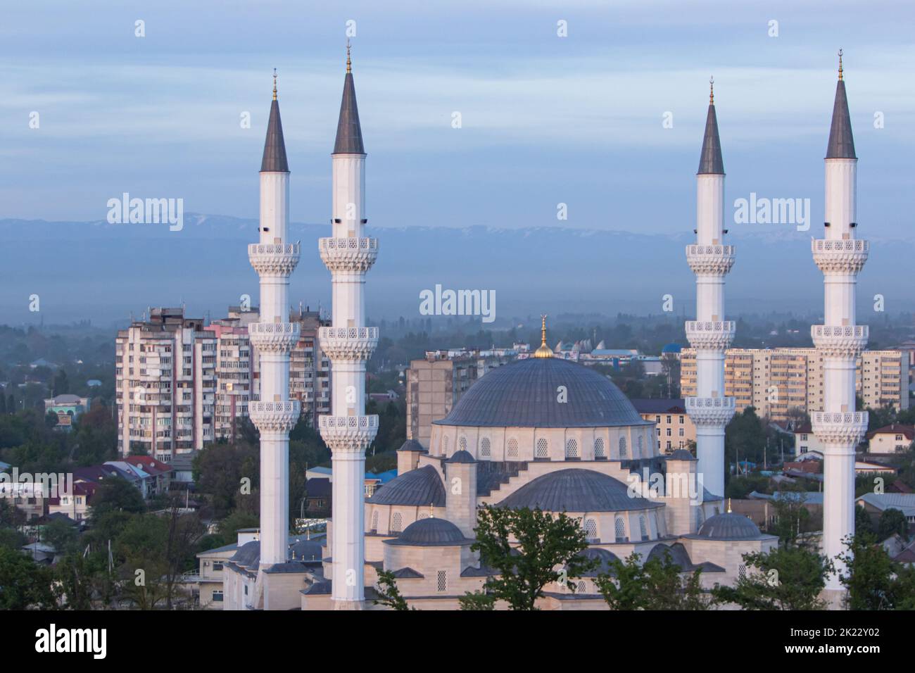 Bishkek, Kyrgyzstan - April 29, 2018: Sunset view of the Bishkek ...