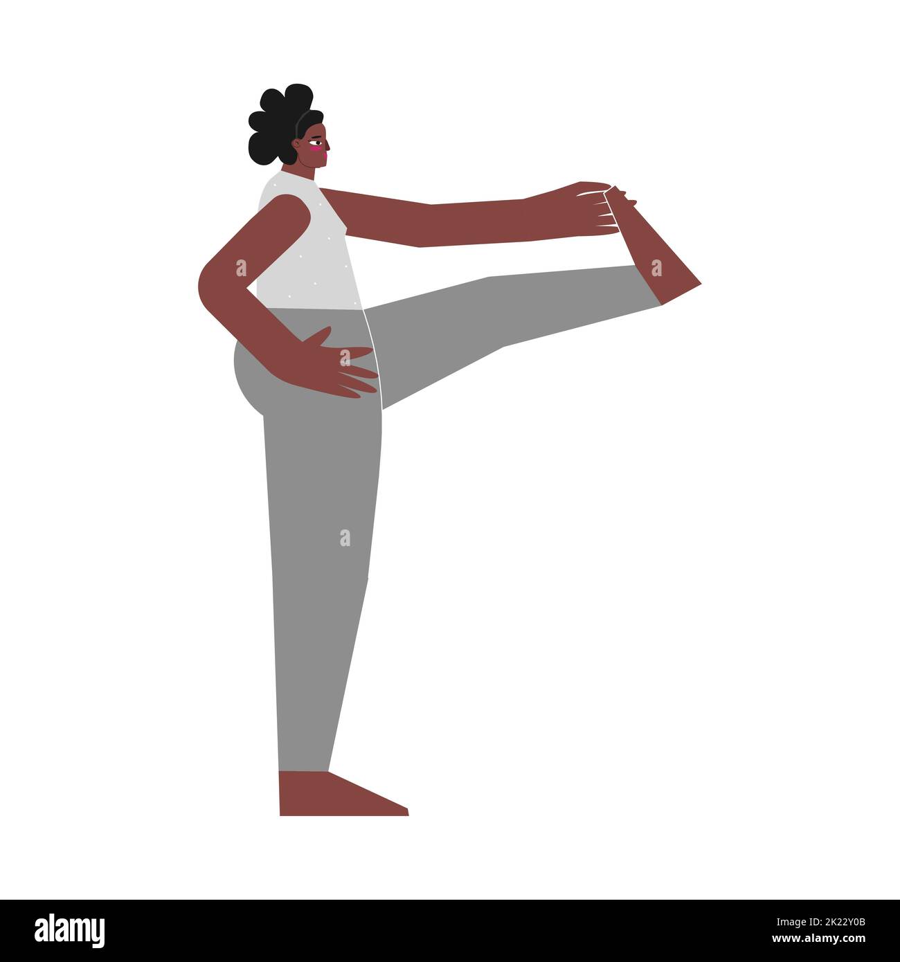 Vector illustration with Female character. African american woman ...