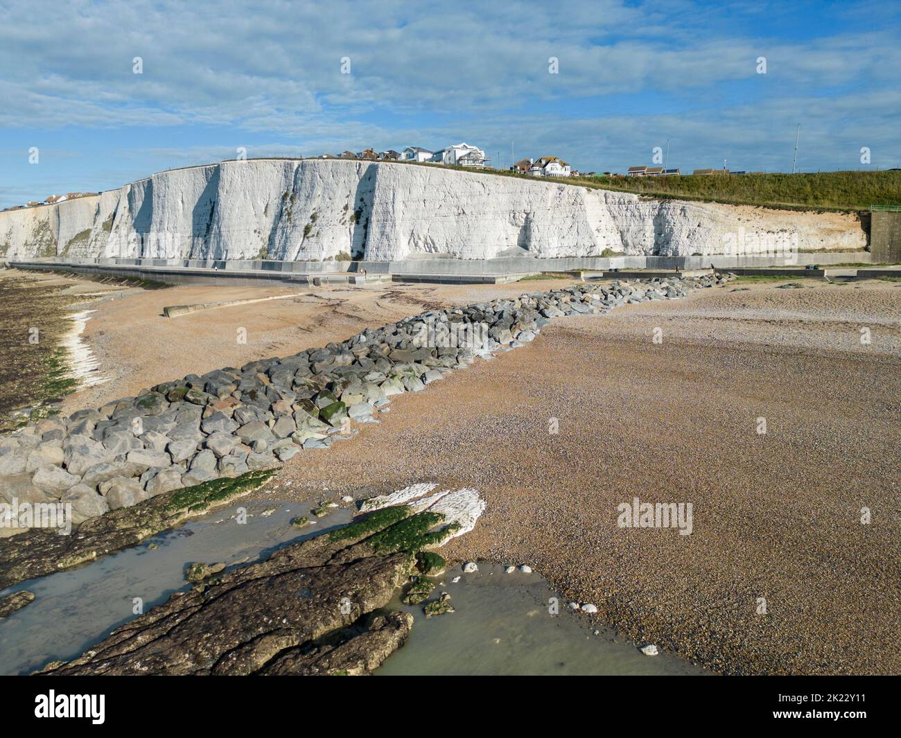 aerial view of saltdean seafront and cliffs on the east sussex coast ...