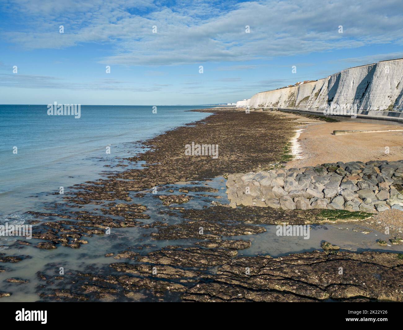 aerial view of saltdean seafront beach and cliffs on the east sussex ...