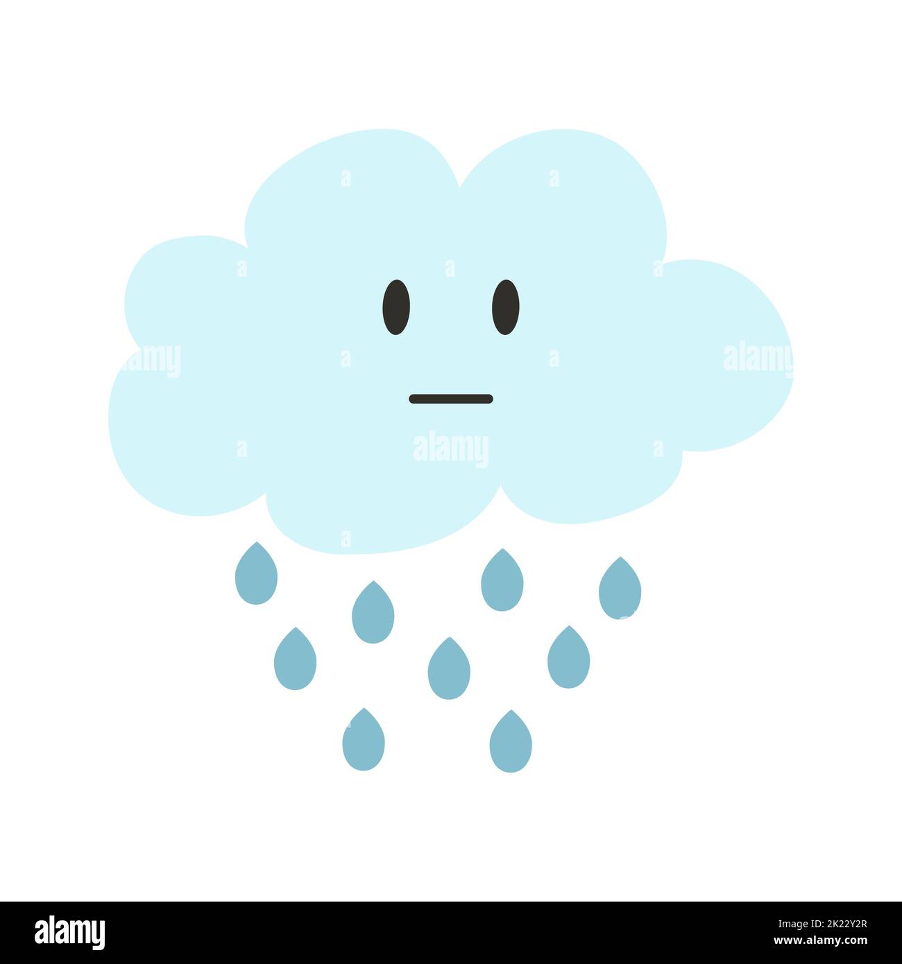 Cute Cartoon Rain Clouds