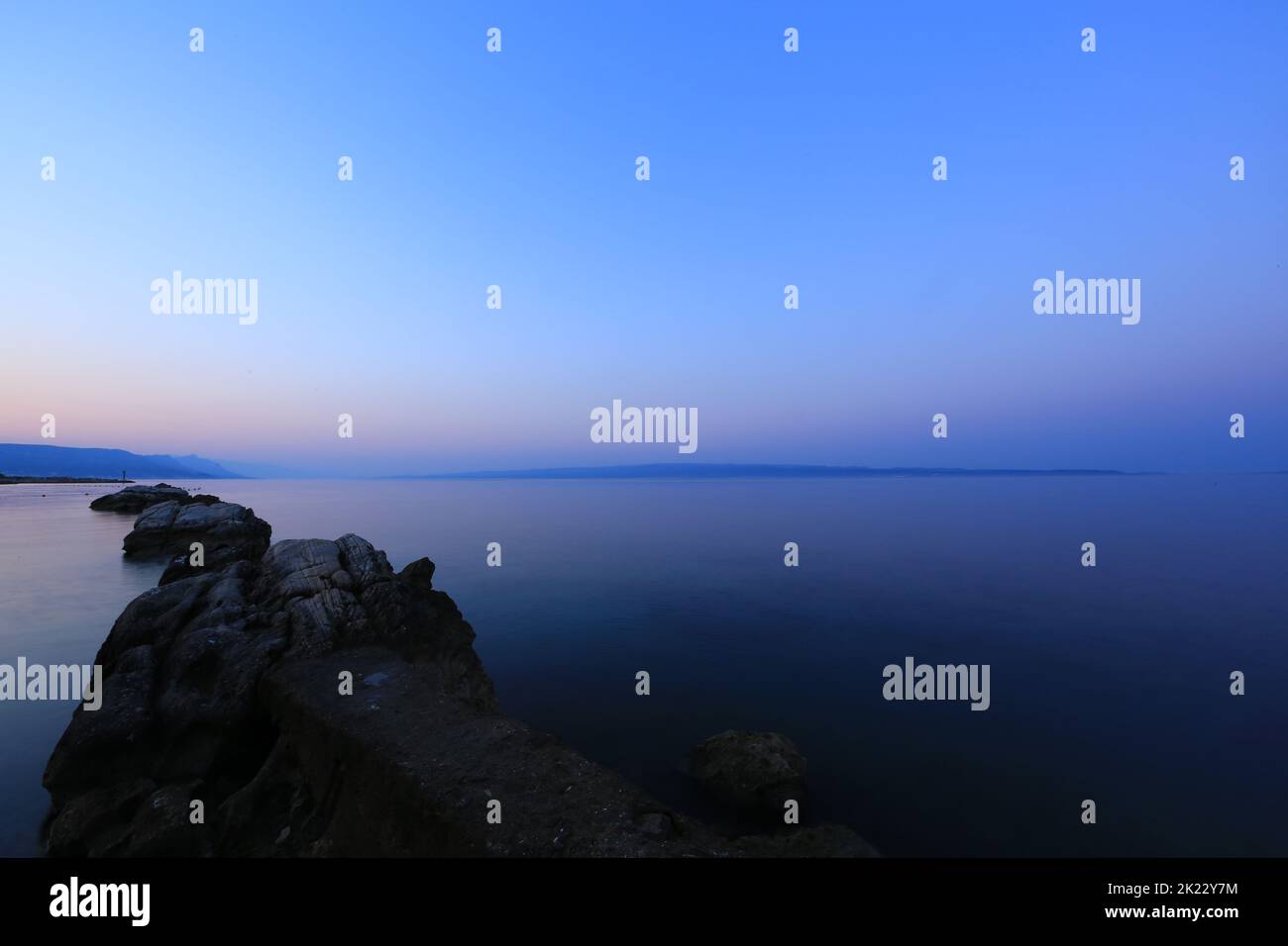 The shades of blue color in dawn. As a new day dawns, the colors change ...