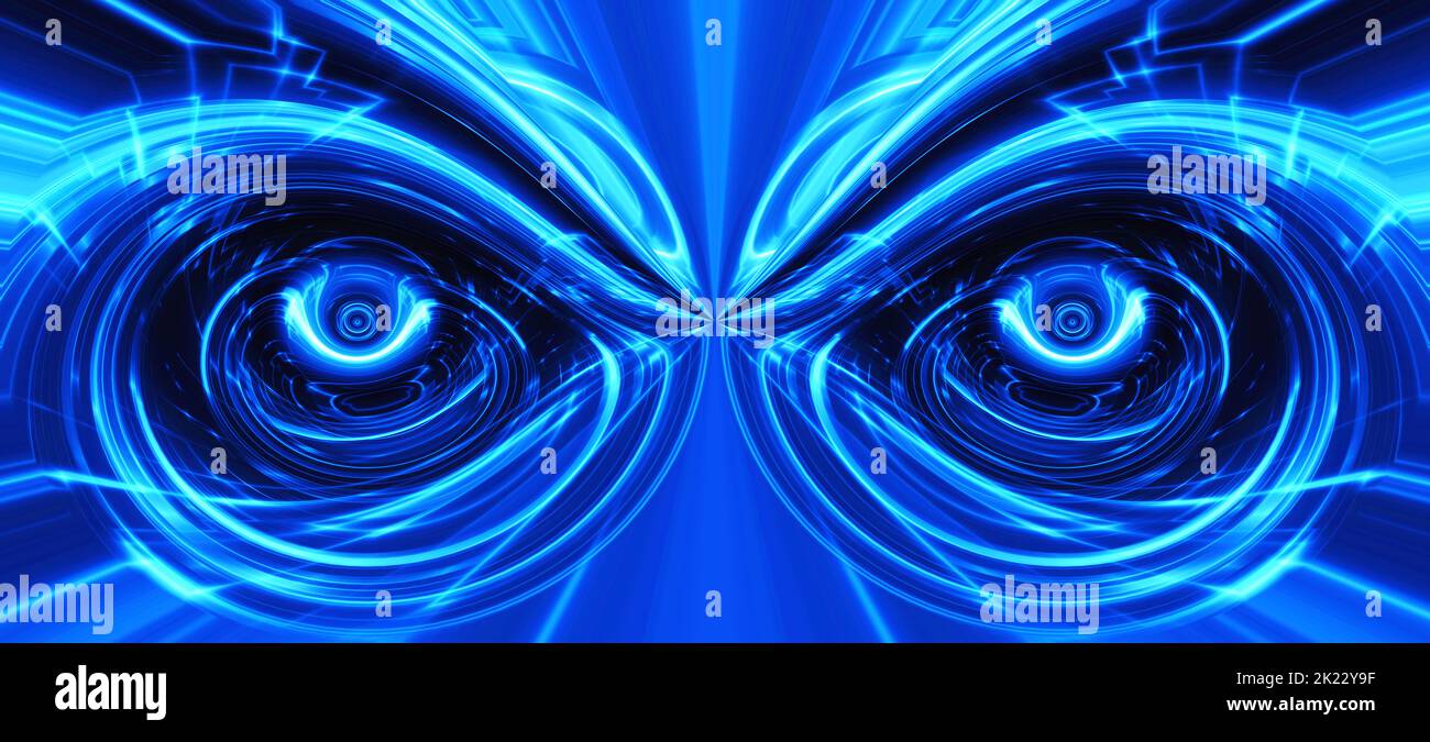 Colorful abstract digital tech eyes future technology concept ...