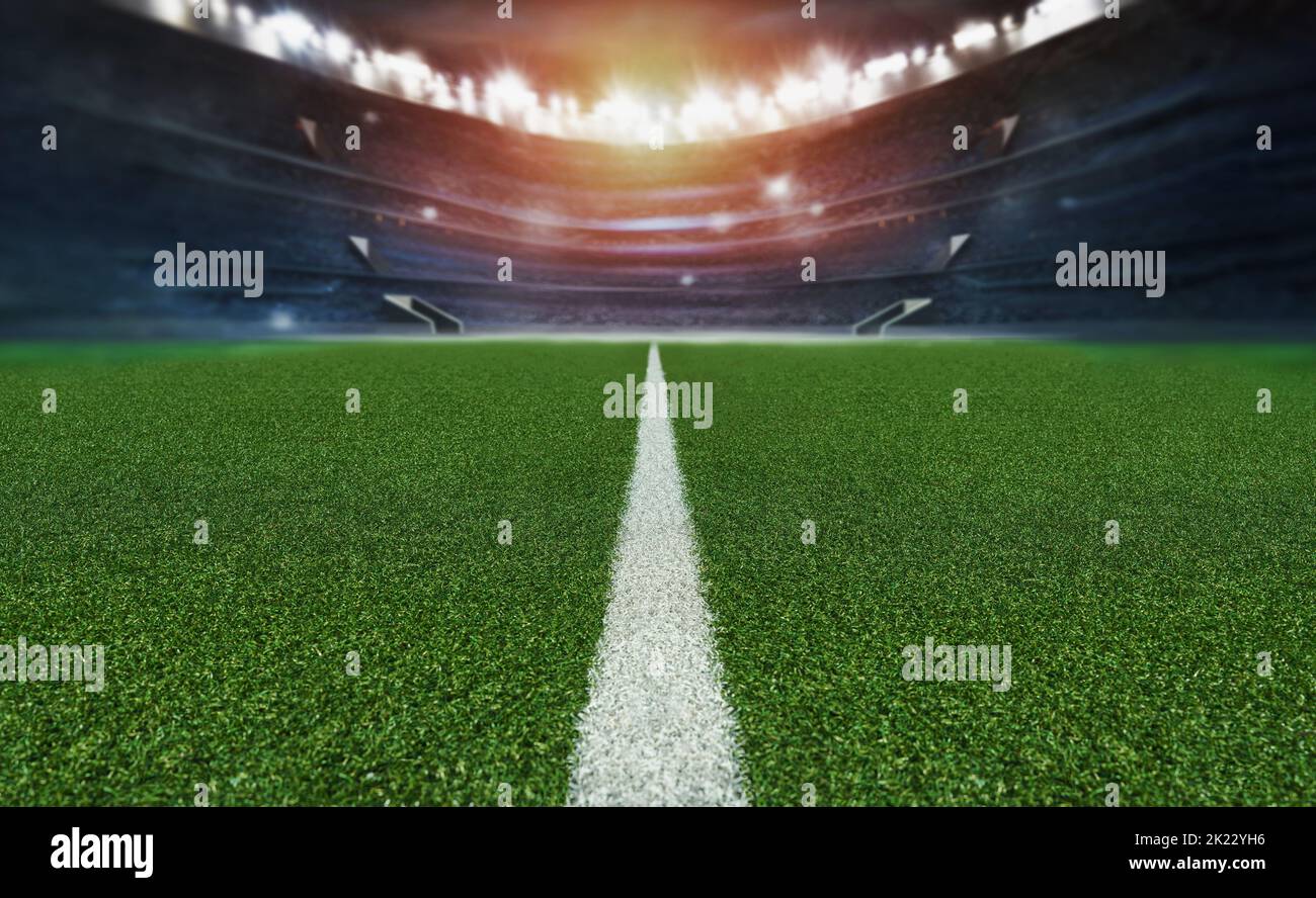 green textured field in soccer stadium. ready for game Stock Photo - Alamy