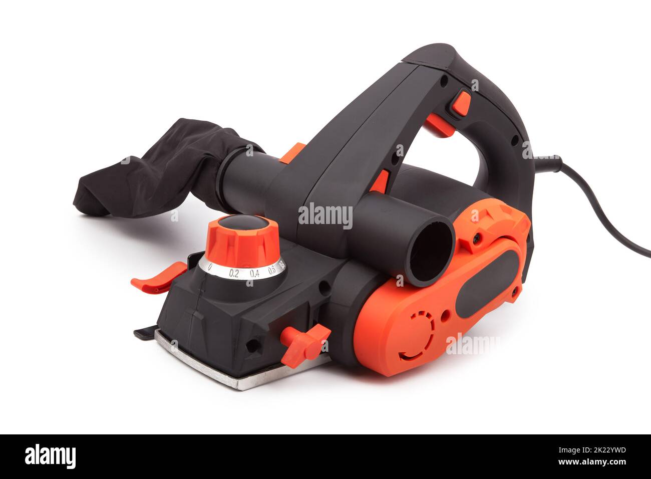 Powerful electric planer isolated on white background Stock Photo - Alamy