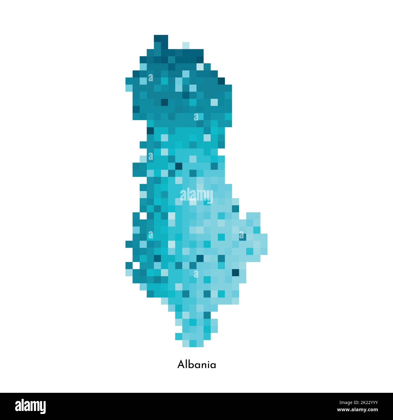 Vector isolated geometric illustration with simplified icy blue ...