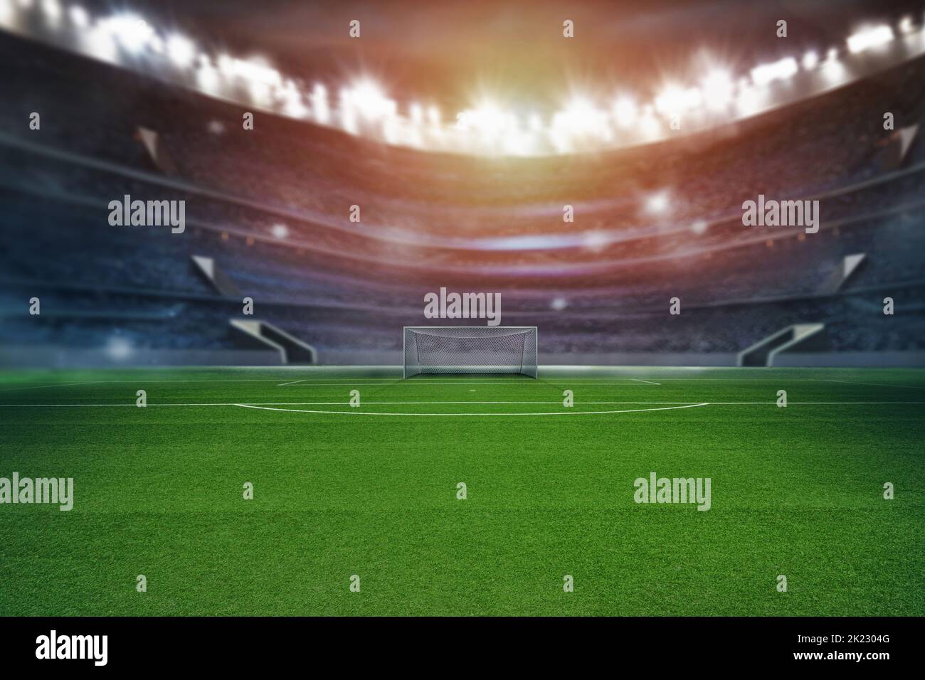 textured soccer game field - View of the soccer goal from midfield ...