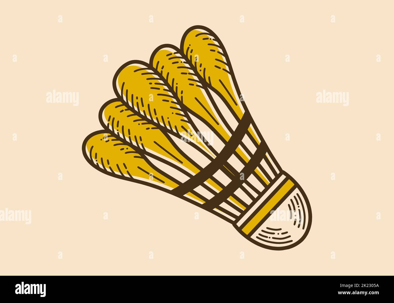 Badminton shuttlecock retro vintage line art design Stock Vector Image ...