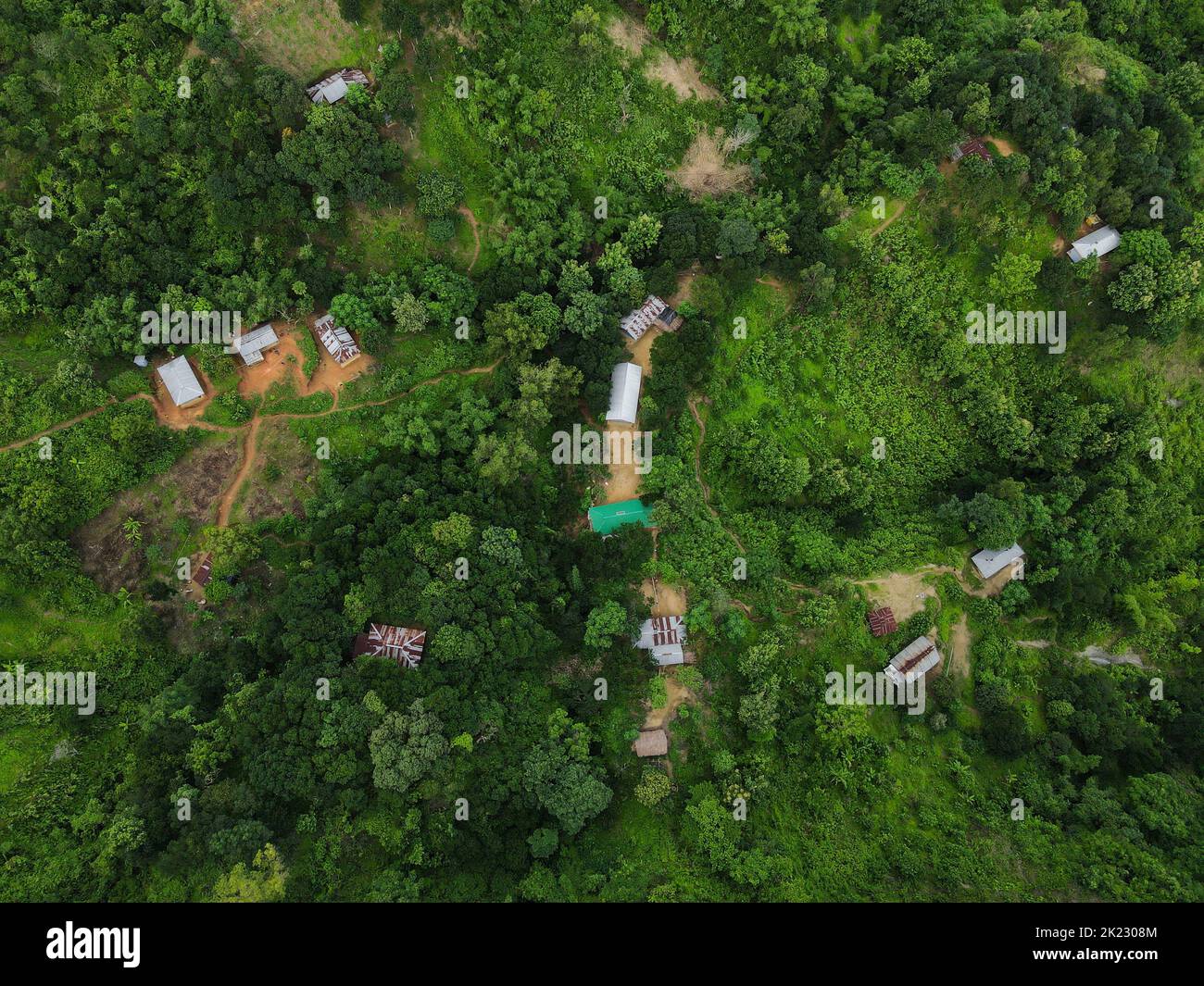 Houses of tribes living on the hills in Wahedpur Union of Mirsharai ...