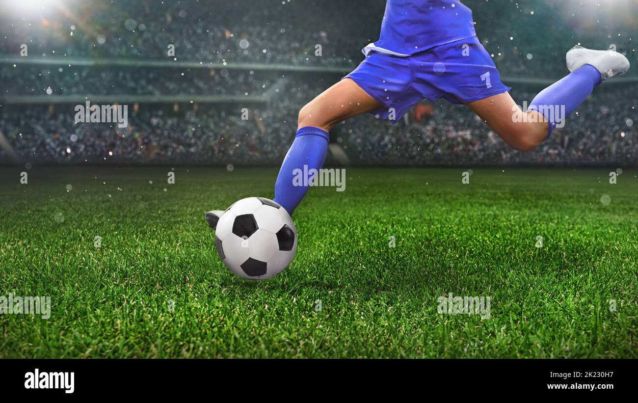 Sport football action dribbling ball hi-res stock photography and ...