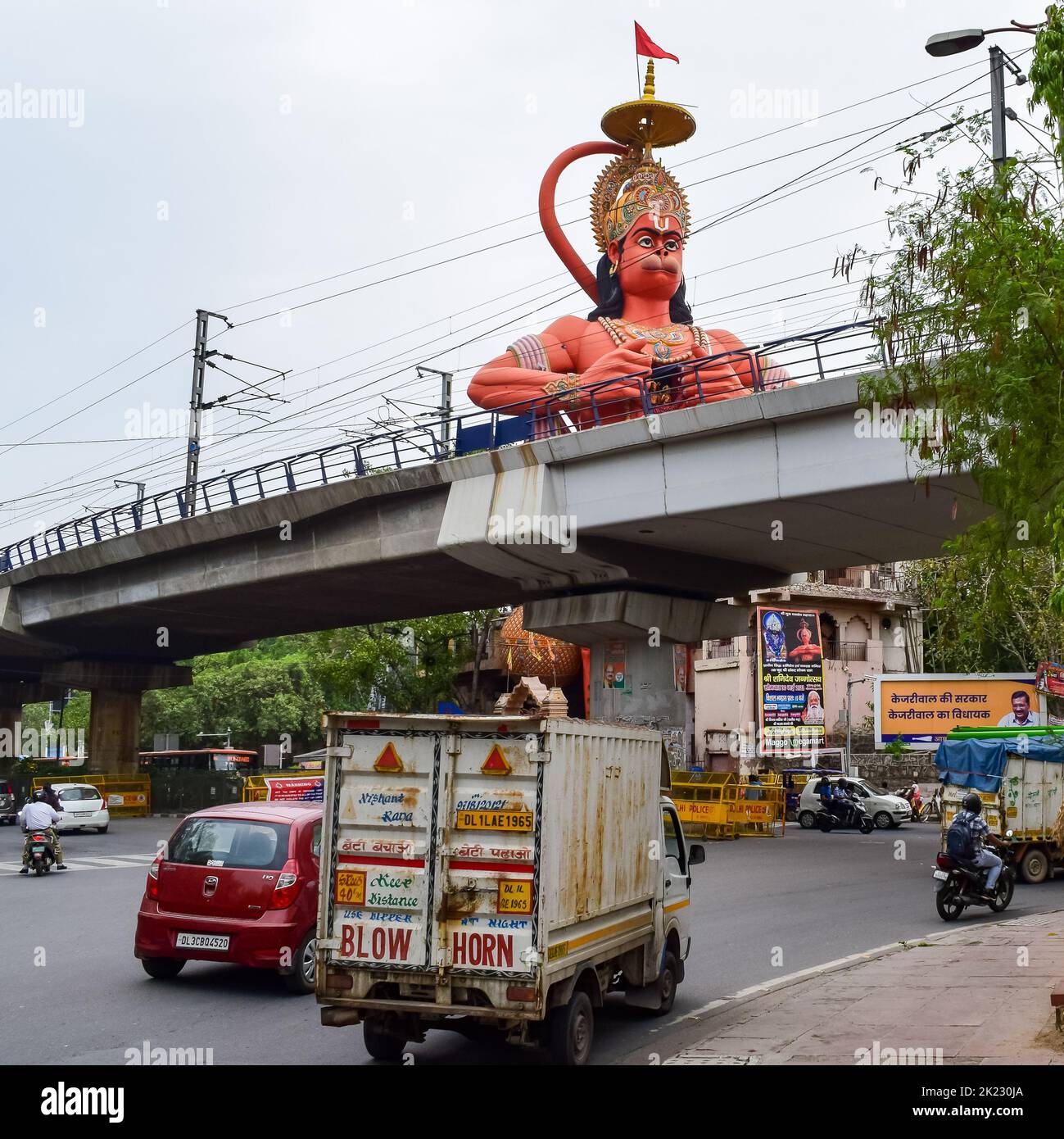 New Delhi, India - June 21, 2022 - Big statue of Lord Hanuman near the ...
