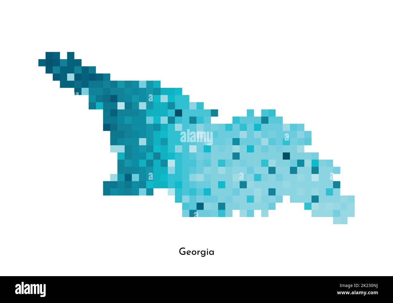 Vector isolated geometric illustration with simplified icy blue ...