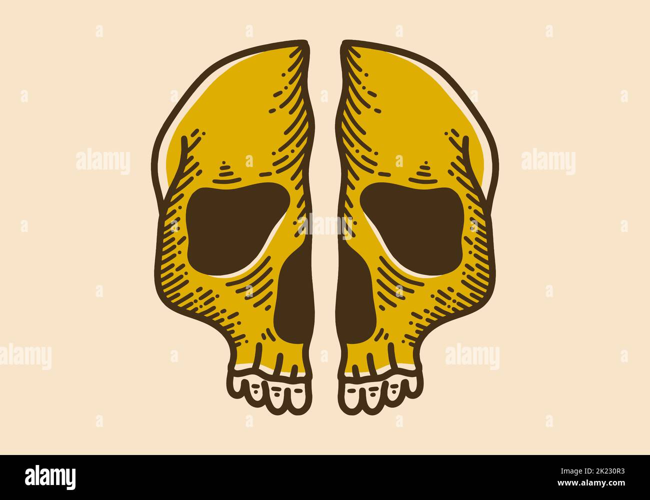 Split face art Stock Vector Images - Alamy