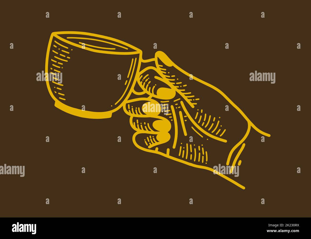 Female hands hold cup Stock Vector Images - Alamy