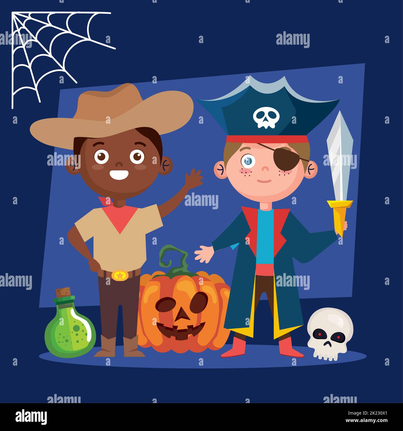 halloween boys in disguise Stock Vector Image & Art - Alamy