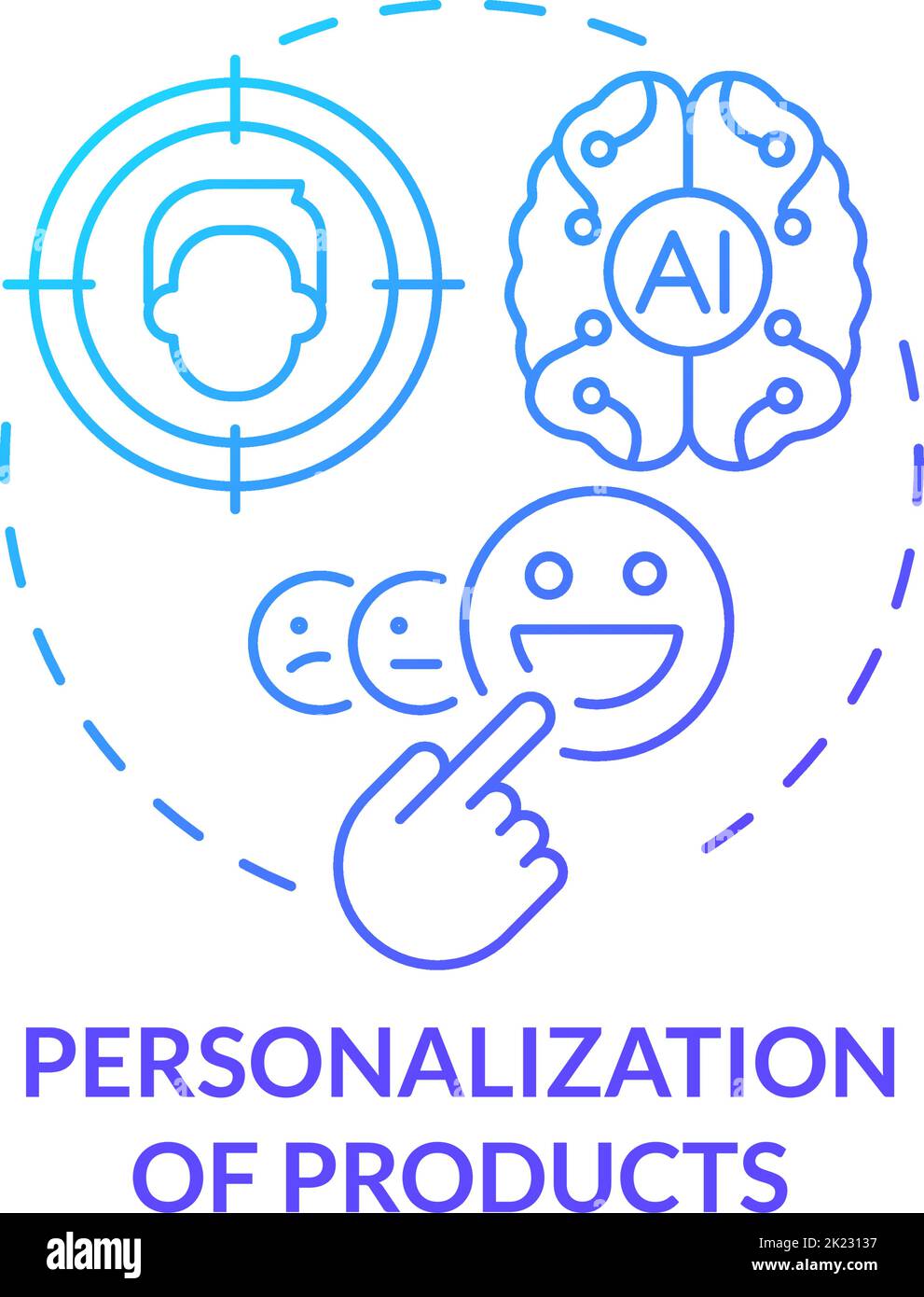 Personalization of products blue gradient concept icon Stock Vector Image & Art - Alamy