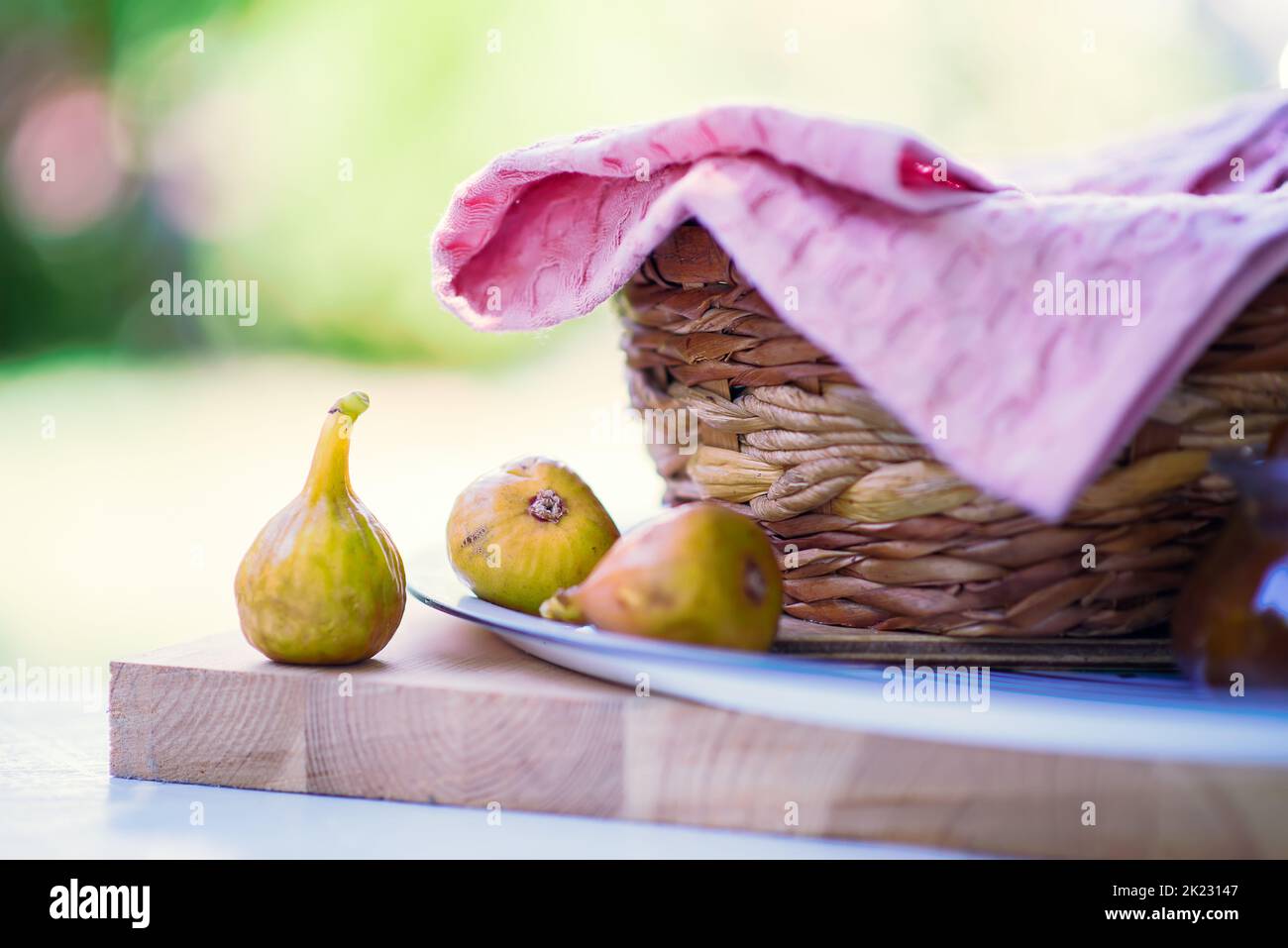 Ripe sweet figs. Healthy mediterranean fig fruit and slice figs on ...