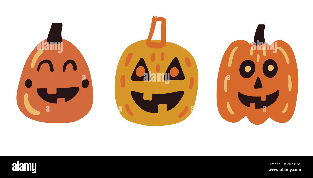 Halloween Pumpkin Lantern Shapes Set Stock Vector Image & Art - Alamy