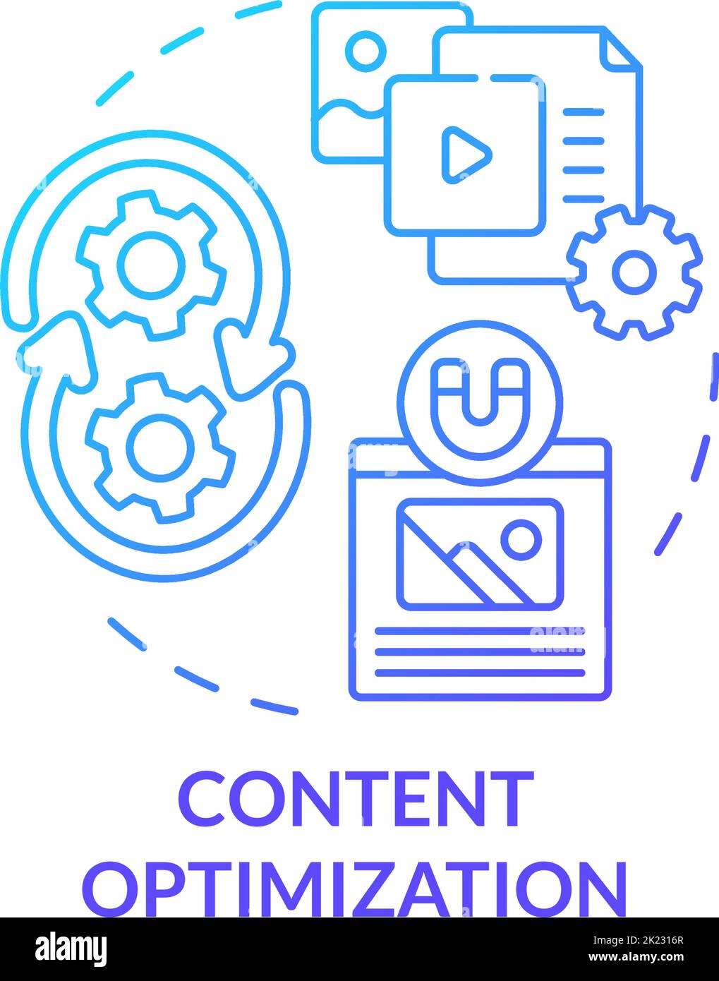 Content optimization blue gradient concept icon Stock Vector Image & Art - Alamy