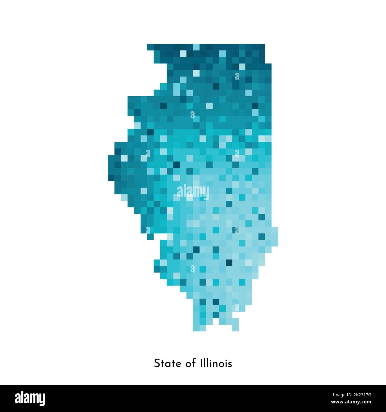 Vector isolated geometric illustration with icy blue area of USA ...