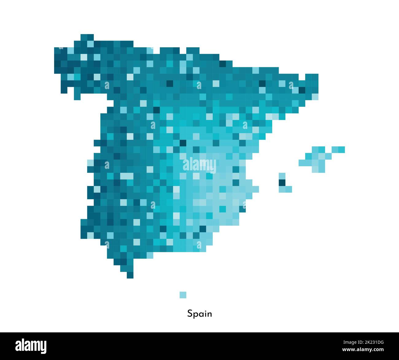 Vector isolated geometric illustration with simplified icy blue ...