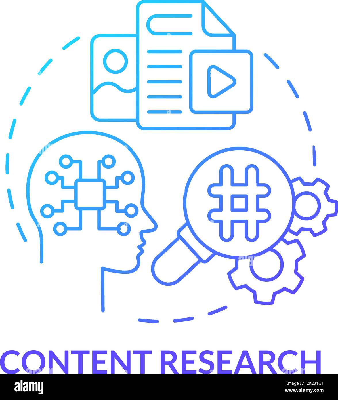 Content research blue gradient concept icon Stock Vector Image & Art ...