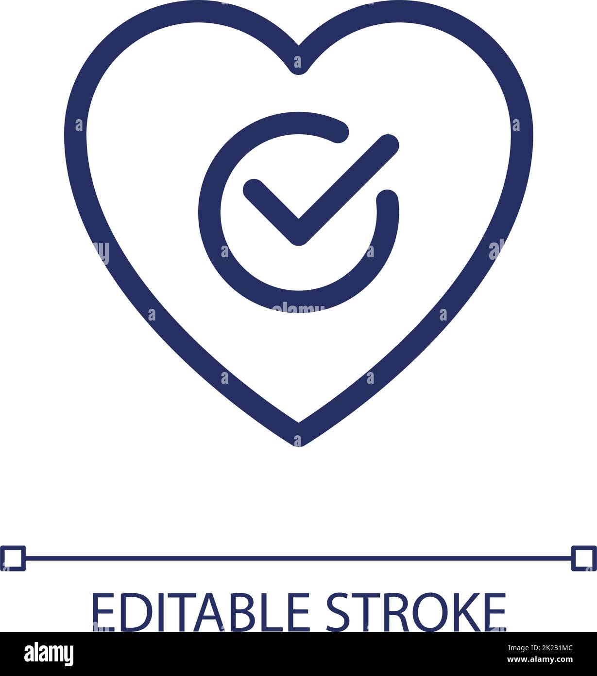 Heart checkup pixel perfect linear ui icon Stock Vector Image & Art - Alamy
