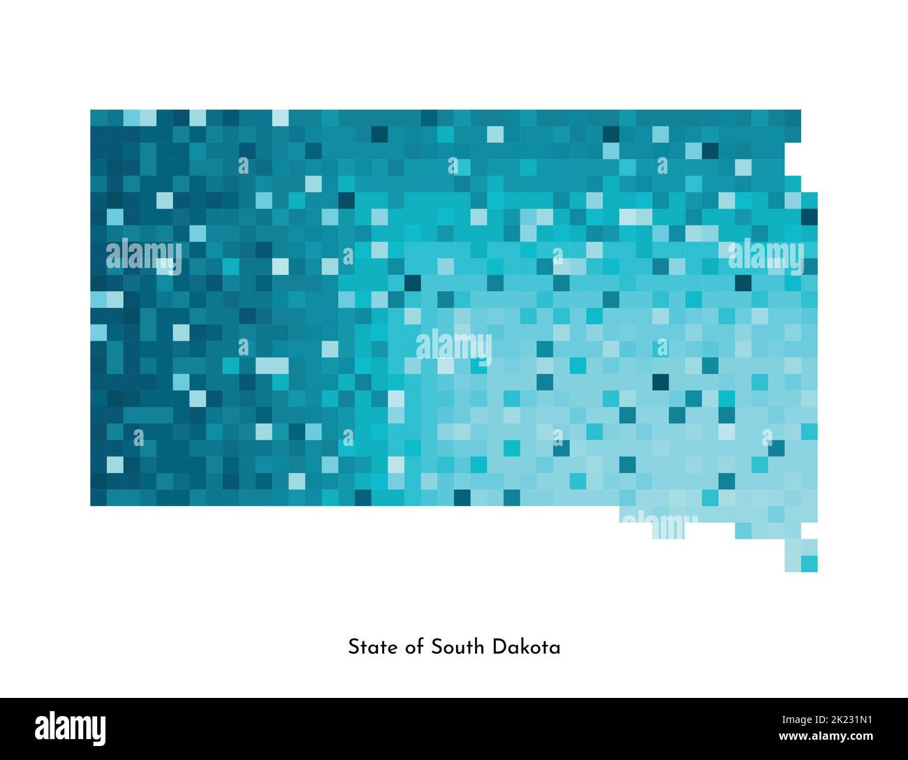 Vector isolated geometric illustration with icy blue area of USA ...