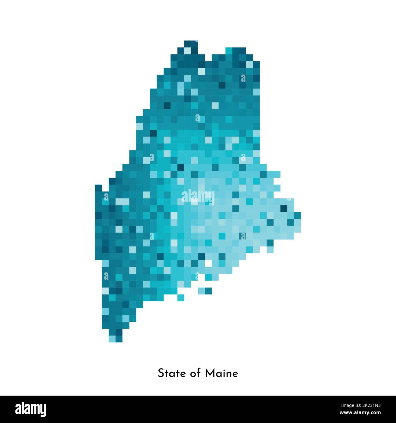 Vector isolated geometric illustration with icy blue area of USA ...