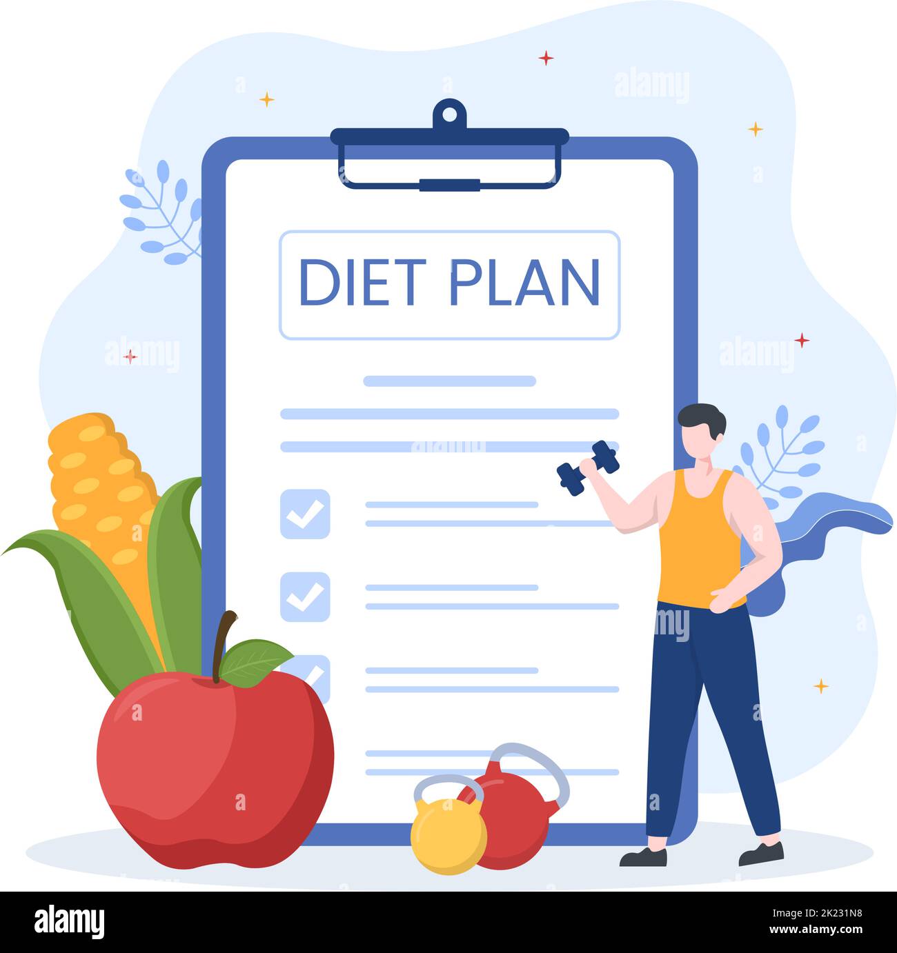 Weight Loss Template Hand Drawn Cartoon Flat Illustration of People ...