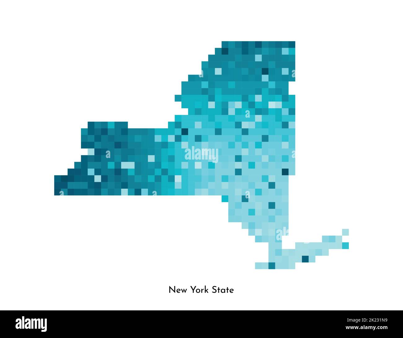 Vector isolated geometric illustration with icy blue area of USA ...