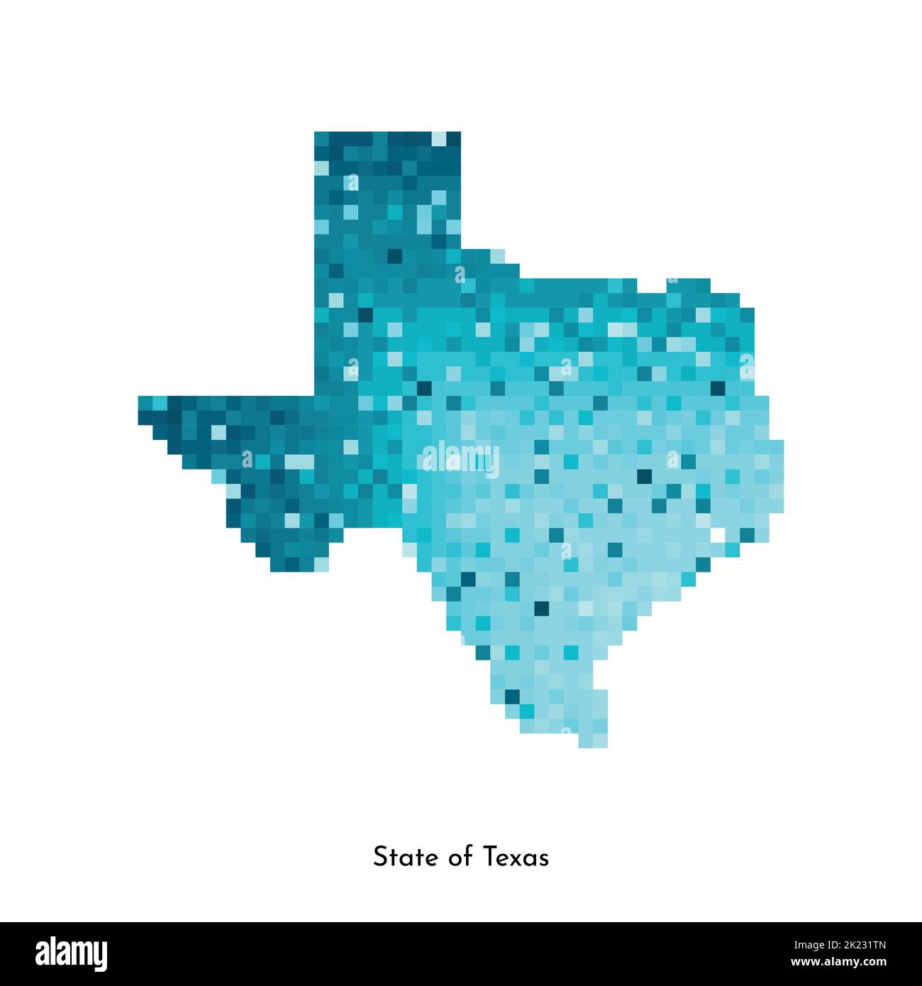 Vector isolated geometric illustration with icy blue area of USA ...