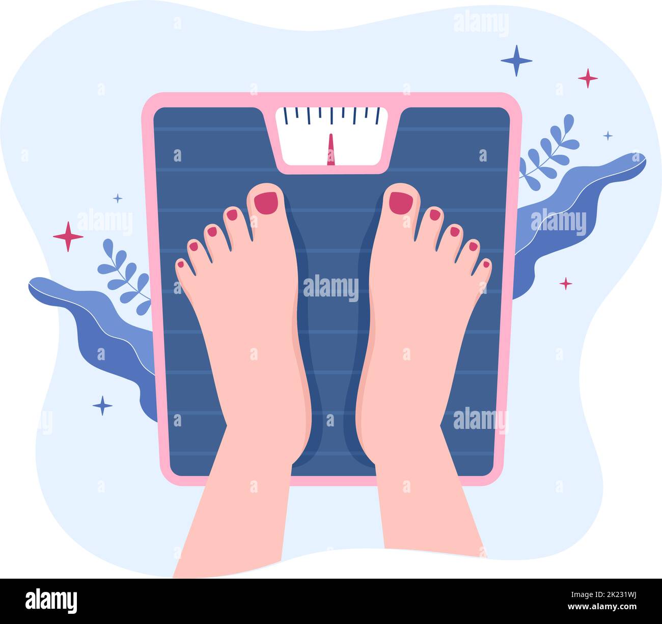 Weight Loss Template Hand Drawn Cartoon Flat Illustration of People ...