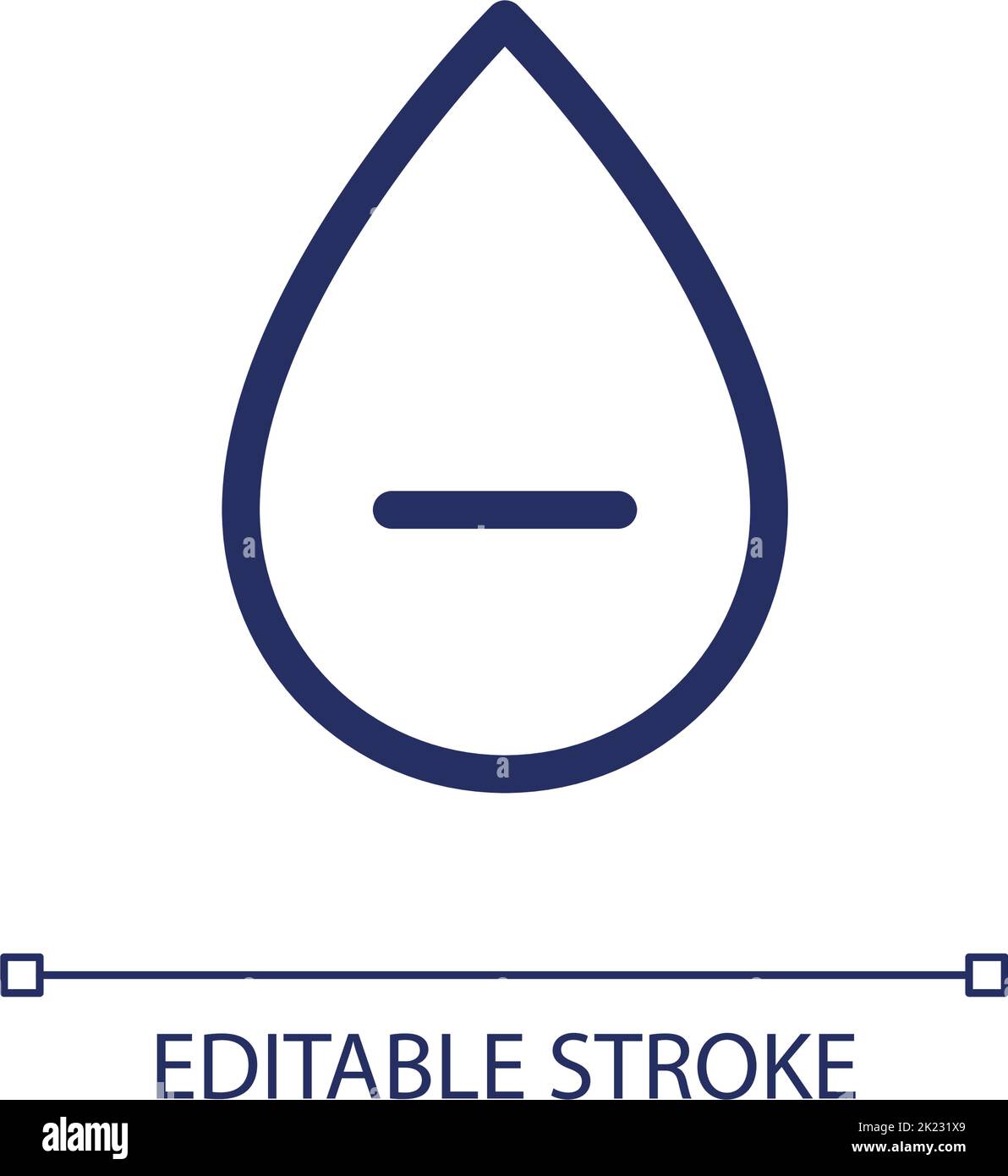 Negative blood type pixel perfect linear ui icon Stock Vector Image ...